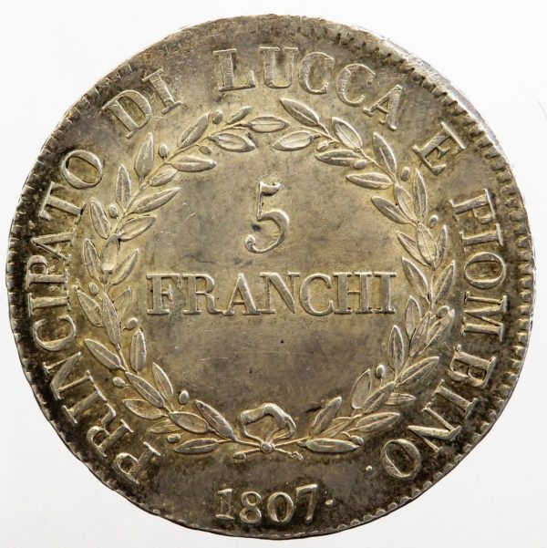 Lucca - 5 Franchi 1807 - Studio Numismatico Anzilotti